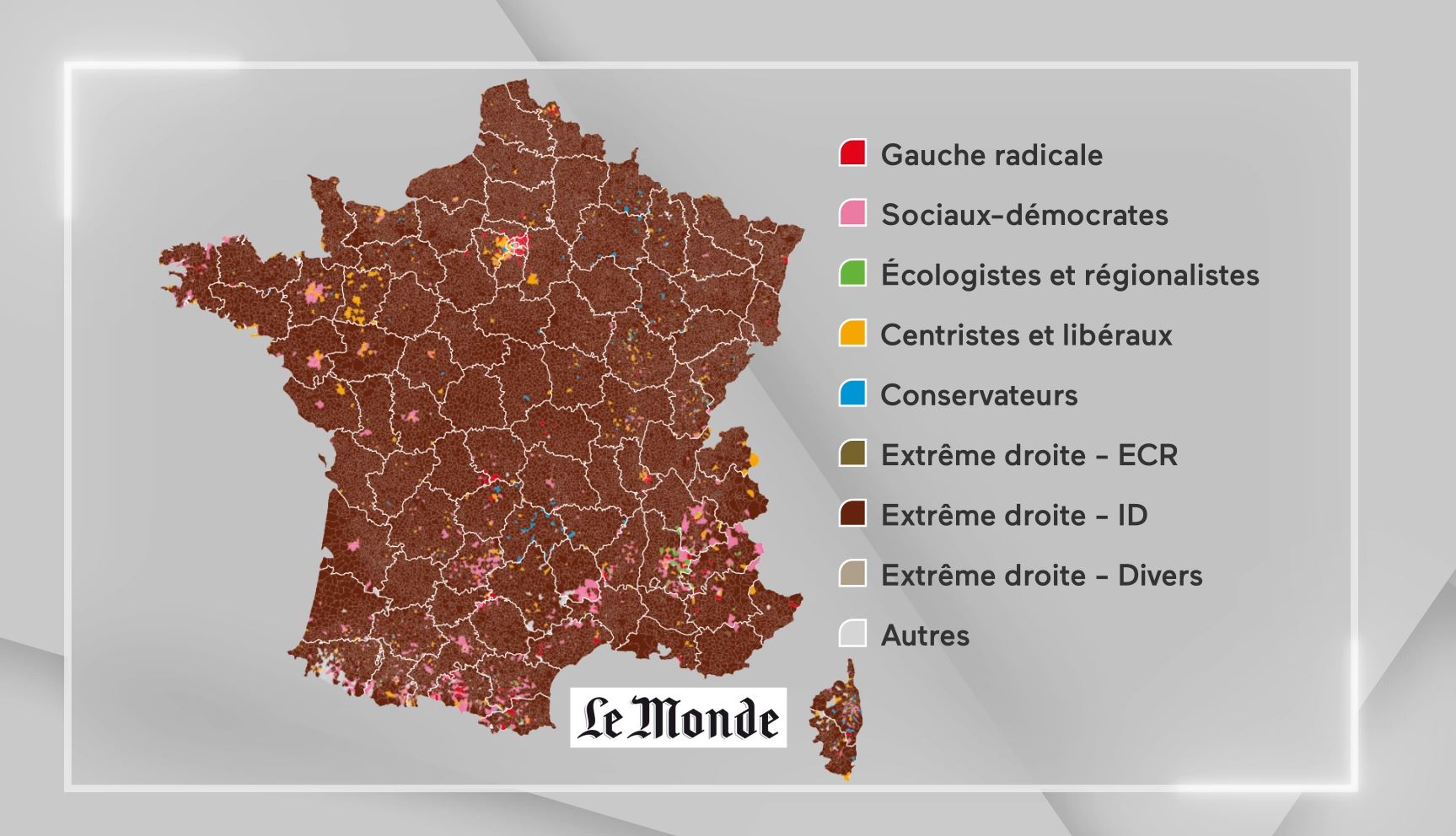 Géographie du vote aux européennes : Le RN en tête dans 93% des communes - Public Sénat